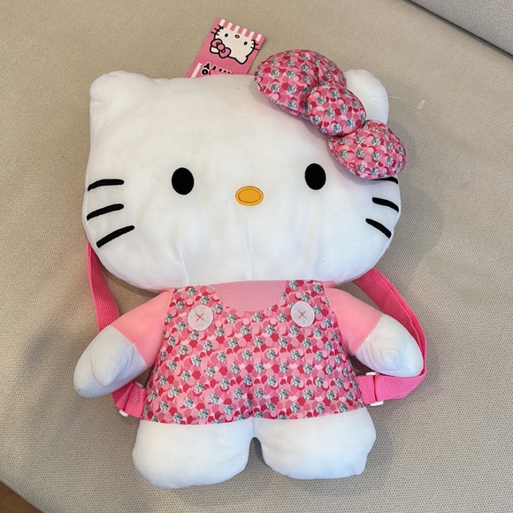 Hello Kitty | Accessories | Hello Kitty Plush Backpack Pink Floral ...